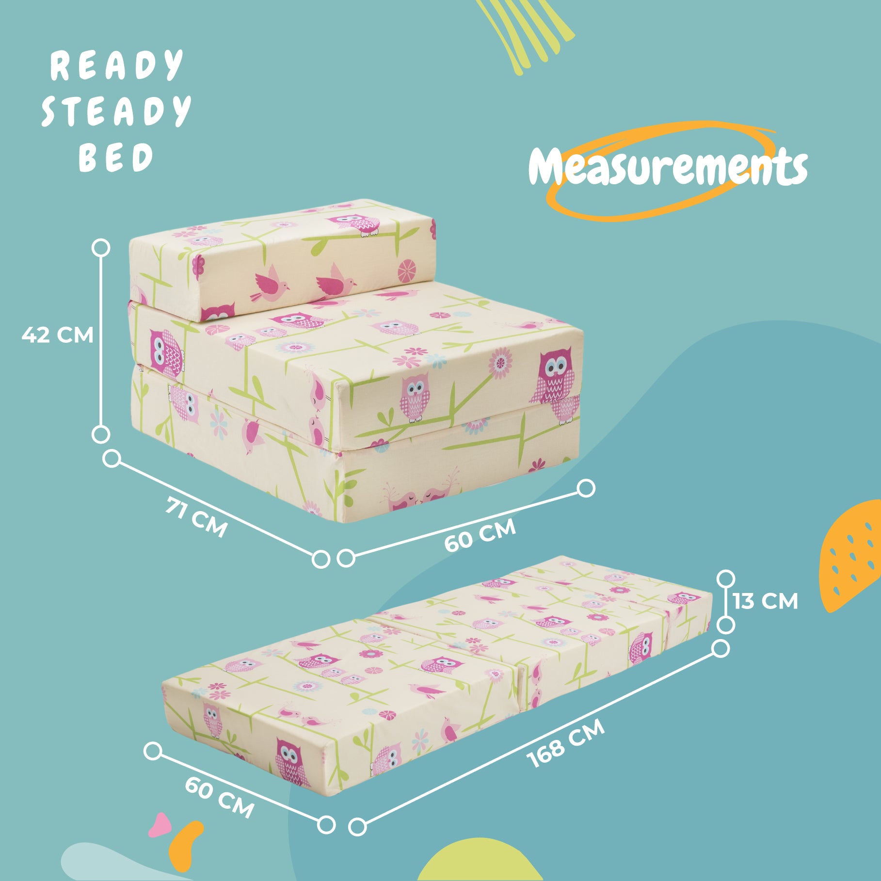 Kids Foldable Z Bed Kids Futon Sofa Bed Folding Mattress Printed Chair ...