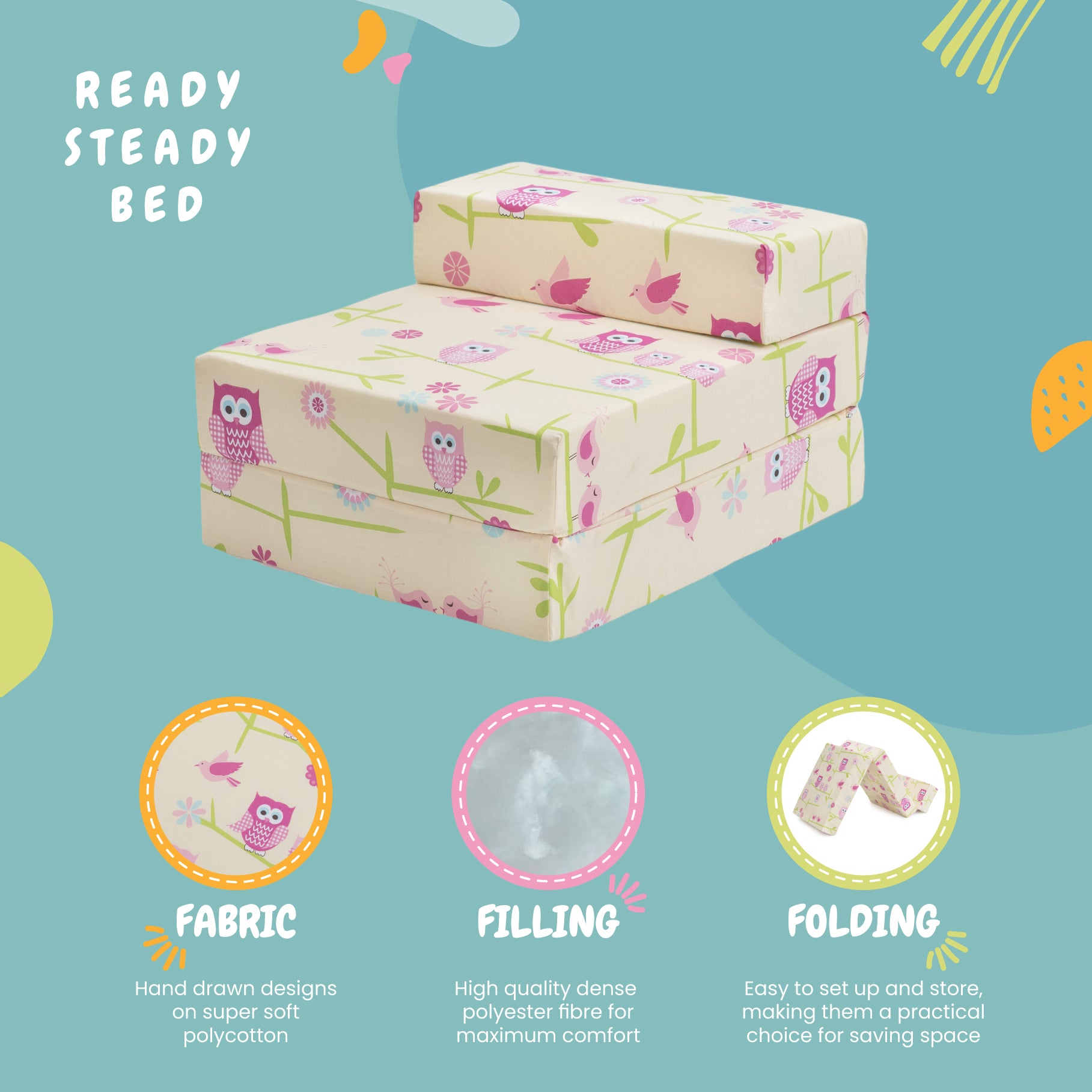 Kids Foldable Z Bed Kids Futon Sofa Bed Folding Mattress Printed Chair ...