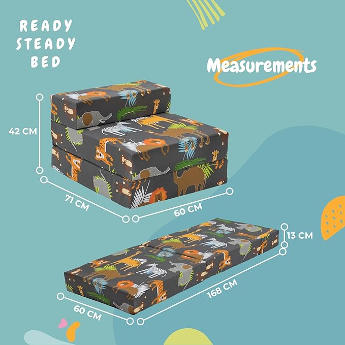 Kids Foldable Z Bed Kids Futon Sofa Bed Folding Mattress Printed Chair ...