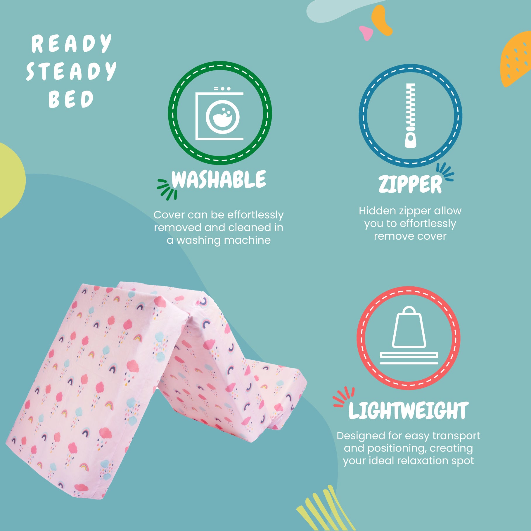 Kids Foldable Z Bed Kids Futon Sofa Bed Folding Mattress Printed Chair ...